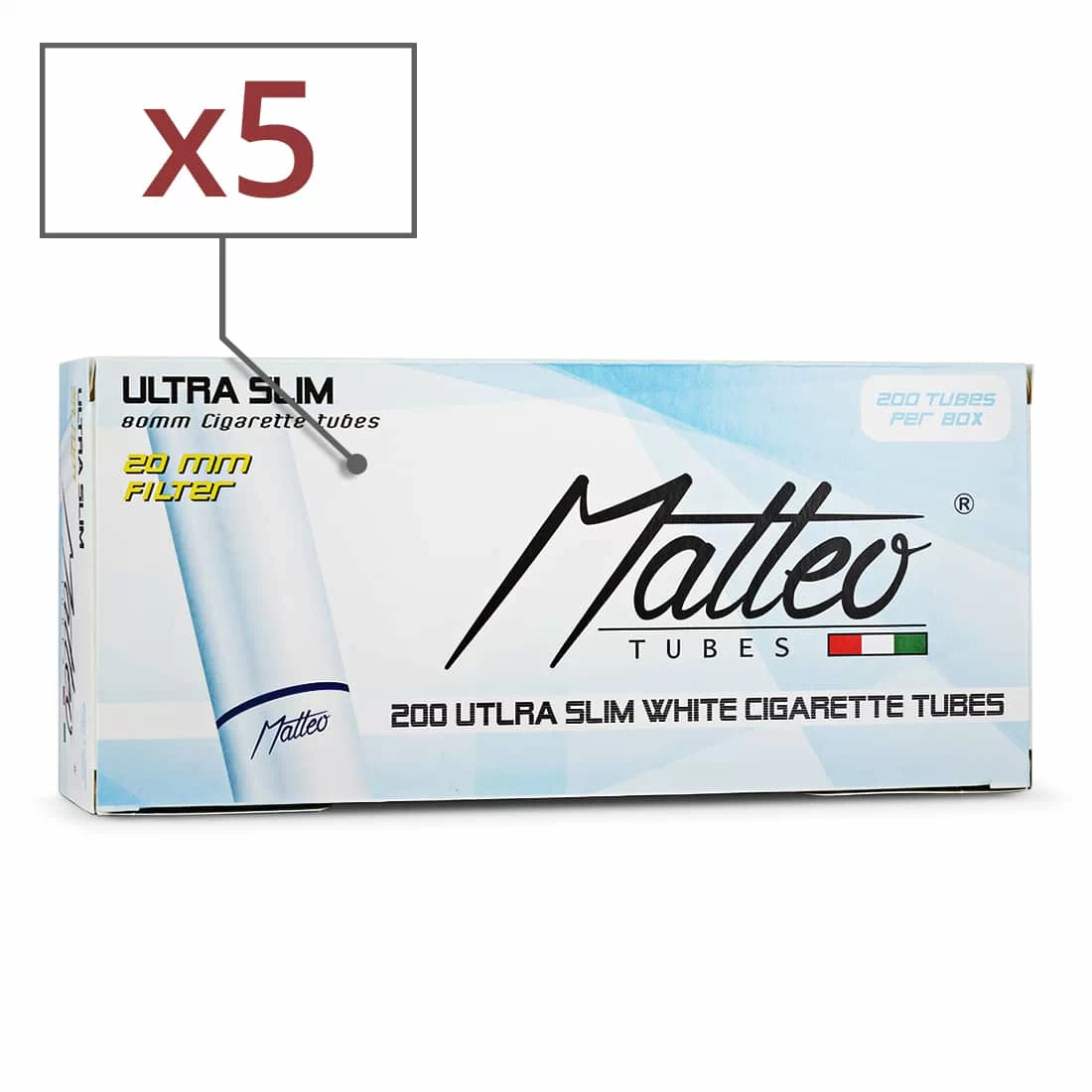 Boite de 200 tubes Matteo Ultra Slim x 5 - 11,20€